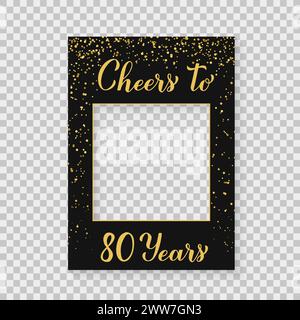 Happy 80th Birthday photo booth frame on a transparent background ...
