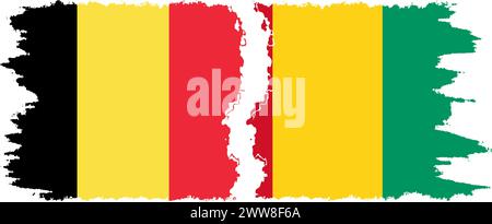 Guinea and Belgium grunge flags connection, vector Stock Vector Image ...