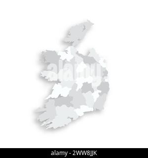 Vector blank map of Ireland with counties and administrative divisions ...