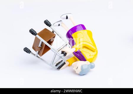Wind Up Racing Grannies old age concept Stock Photo - Alamy