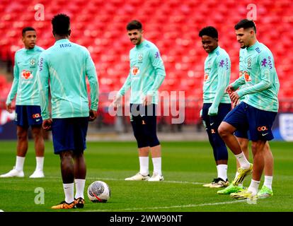 Brazil’s Bruno Guimaraes during an international match at the Emirates ...