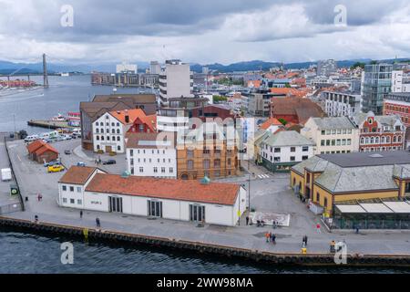 Stavanger, Norway - 21 July 2023: Aerial view over Stavanger historical ...