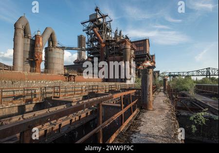 View of a historic blast furnace factory Stock Photo - Alamy
