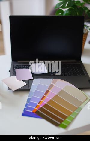 color palette on the table of interior designer Stock Photo - Alamy