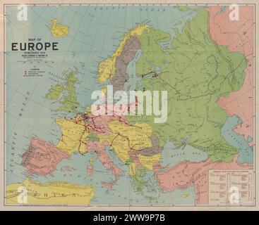 WWI - An historical map of Europe showing borders, regions, countries ...