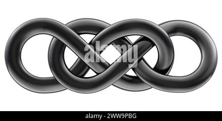 Double Infinity symbol, 3D rendering isolated on white background Stock ...