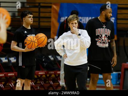Indiana University coach Teri Moren coaches against Northwestern during ...
