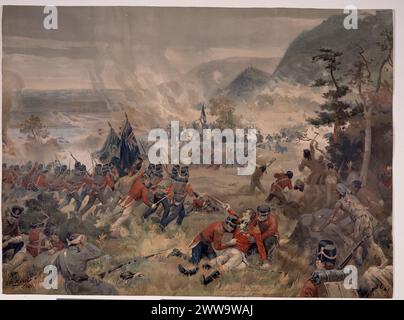 Sir Isaac Brock's death at the Battle of Queenston Heights, 1812 Stock ...