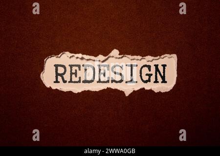 REDESIGN word written on wood block. REDESIGN text on wooden table for ...