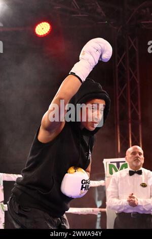 Colleferro, Italy. 22nd Mar, 2024. Michael Lonewolf Magnesi (ITA) vs ...