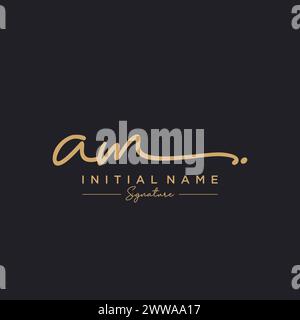 AM Letter Signature Logo Template elegant design logo Sign Symbol ...