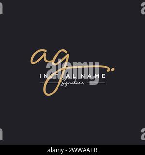 AG Letter Signature Logo Template elegant design logo Sign Symbol ...