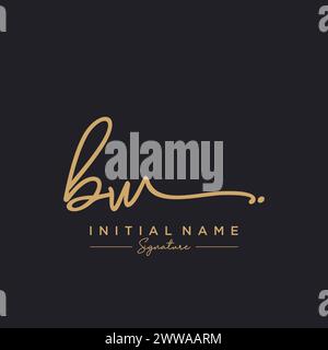 BW Letter Signature Logo Template elegant design logo. Hand drawn ...
