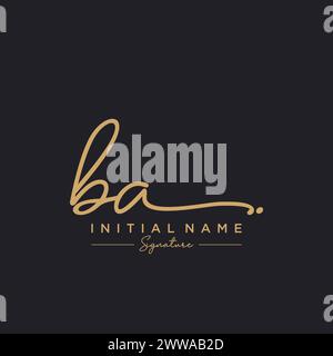 Letter BA Signature Logo Template Vector Stock Vector Image & Art - Alamy