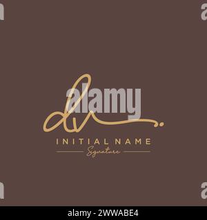 DV Letter Signature Logo Template elegant design logo. Hand drawn ...