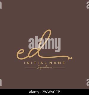 ED Initial letter handwriting and signature logo. A concept handwriting ...