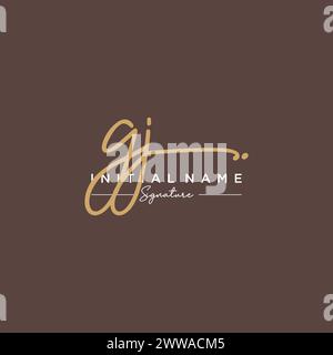 GJ Letter Signature Logo Template elegant design logo. Hand drawn ...