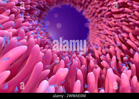 Conceptual illustration of RNA (ribonucleic acid) obelisks (yellow) and ...