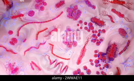 Conceptual illustration of RNA (ribonucleic acid) obelisks (yellow) and ...