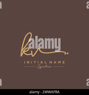 KV Signature Logo Template Stock Vector Image & Art - Alamy