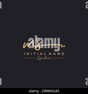 MS Signature Logo Template Vector Stock Vector Image & Art - Alamy