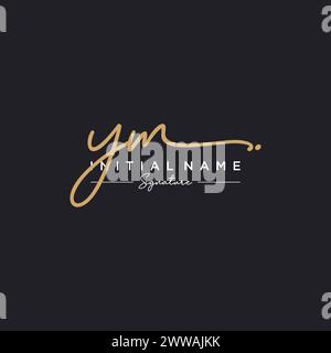 YM Letter Signature Logo Template elegant design logo. Hand drawn ...
