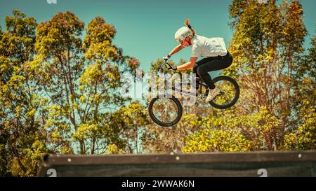 Gold Coast, QLD, Australia - Sep 30, 2023: BMX bike ramps near the Gold ...