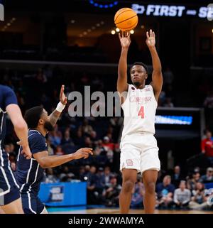 Houston guard L.J. Cryer (4) shoots against Toledo guard Seth Hubbard ...