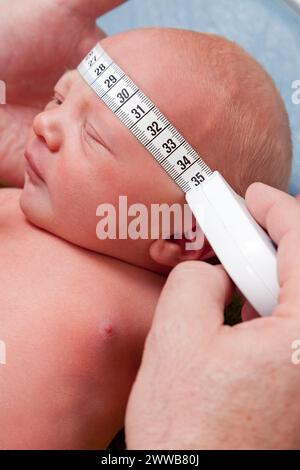 The pediatrician measures the head circumference Stock Photo - Alamy