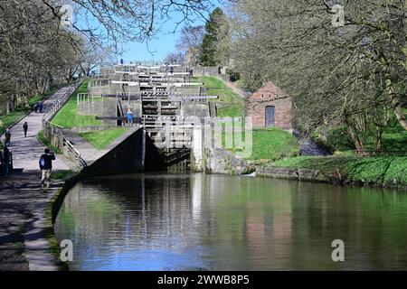 Five rise locks 250 year anniversary bunting, Bingley West Yorkshire ...