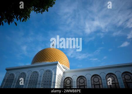 Kubah Masjid. A mosque with a beautiful yellow dome in Yogyakarta ...