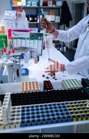 Technical platform of the Inovie 34 laboratory . Validation of NFS results, blood count and ESR ...