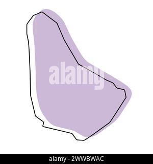 Barbados country simplified map. Thin black outline contour. Simple ...