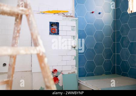 Repair works in empty bathroom Stock Photo - Alamy