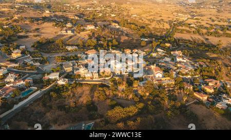 An aerial view of Moni Village, Cyprus at sunset Stock Photo - Alamy
