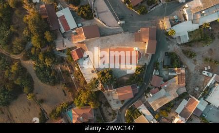 An aerial view of Moni Village, Cyprus at sunset Stock Photo - Alamy