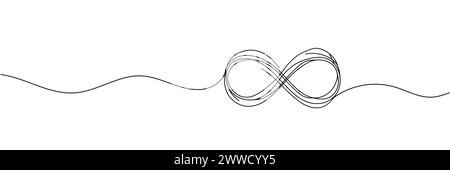 Infinity sign one line. Vector illustration isolated on transparent ...