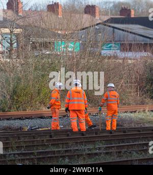 Network Rail maintenance gang on a railway line Stock Photo - Alamy
