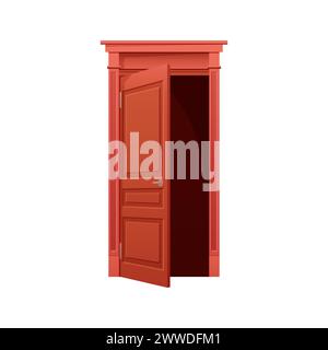 Animated closed door. Home entrance door, wooden front door cartoon ...