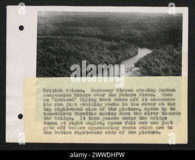 Description: British Guiana. The Suspension Bridge at Garraway Stream ...