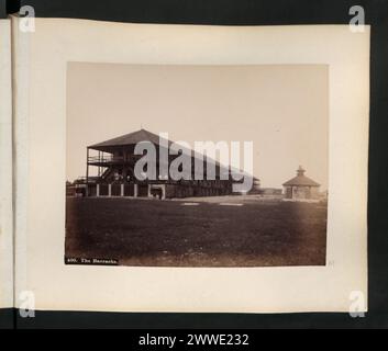 A photograph of a military barracks, showing the layout and the ...