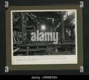This image shows the construction of a blast furnace with a BHP ship in ...