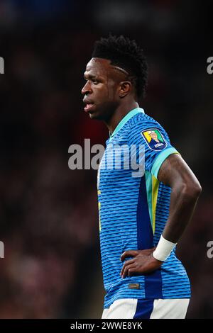 Vinicius Junior (Brazil) Looks on during the Brazil training session at ...