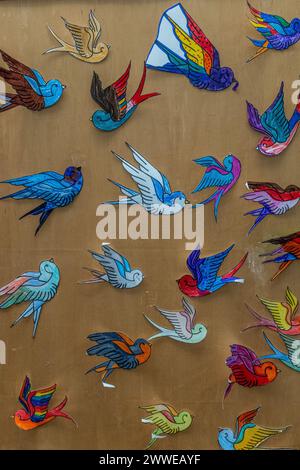 paper birds in different colors by children Stock Photo - Alamy