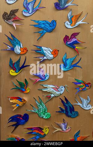 paper birds in different colors by children Stock Photo - Alamy