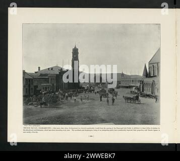 SOUTH AFRICA: Church square, Grahamstown, antique print 1899 Stock ...