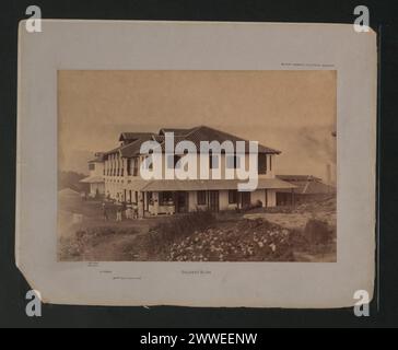 Description: Military Barracks Pulau Brani Singapore. Back view out ...