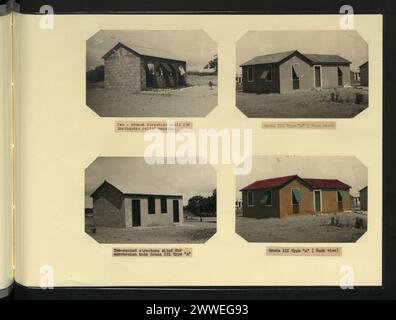 Photograph of a two-roomed earthquake relief structure completed as ...