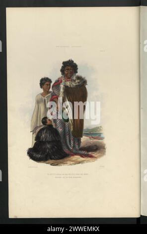 TE MUTU, CHIEF OF THE IHUTAI WITH HIS SONS PATUONI AND TE KURI HOKIANGA ...