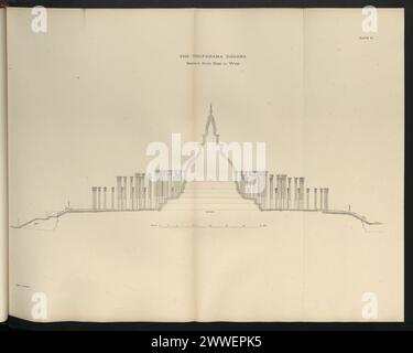 East elevation of the Thupáráma Dágaba in Anurádhapura, Ceylon, showing ...